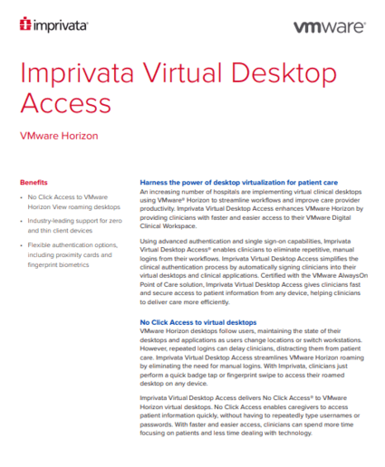 Imprivata Virtual Desktop Access