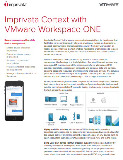 Imprivata Cortext with VMware Workspace ONE