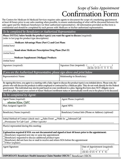 Get and Sign the Scope of Appointment Form 2020