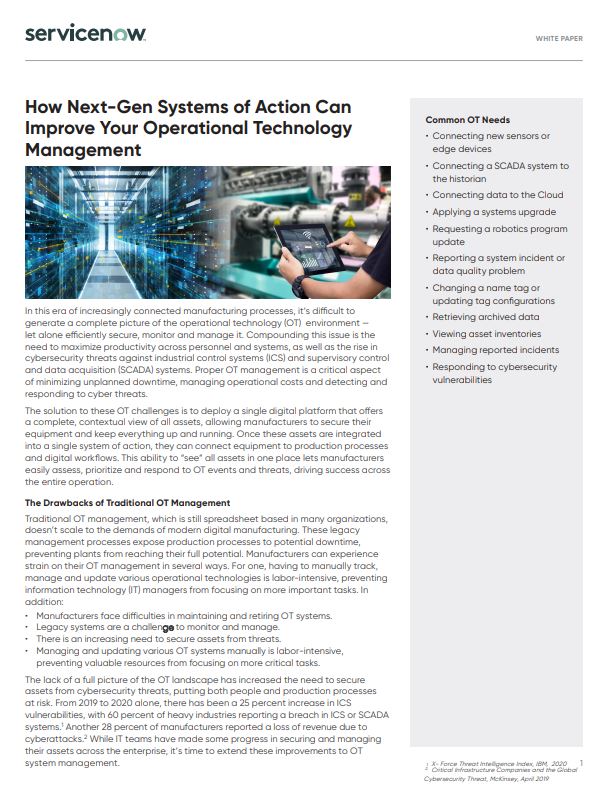 How Next-Gen Systems of Action Can Improve Your Operational Technology ...