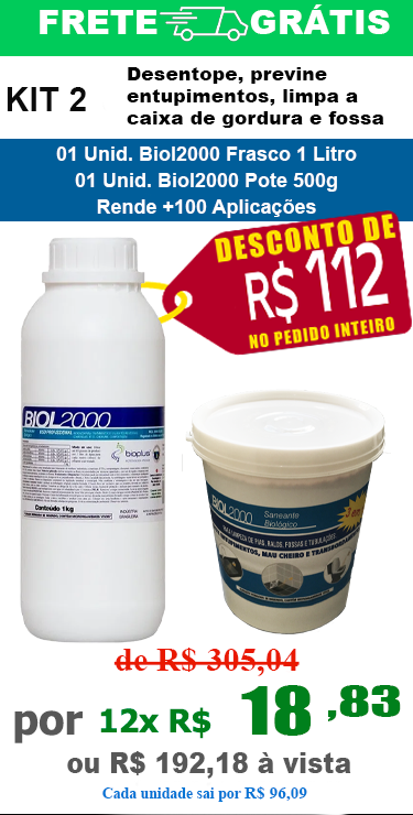 Biol2000 Acabe com o Mau Cheiro e Entupimentos na caixa de gordura e ...