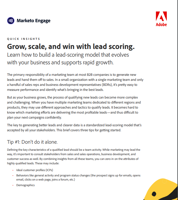 Grow, scale, and win with lead scoring.