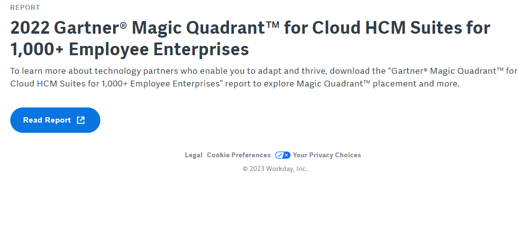 2022 Gartner® Magic Quadrant™ for Cloud HCM Suites for 1,000+ Employee ...