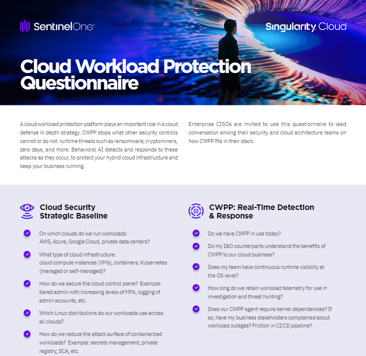 Checklist - Cloud Workload Security Checklist