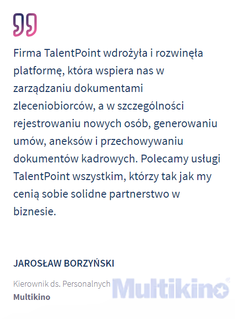 Zautomatyzuj procesy kadrowo-płacowe z TalentPoint