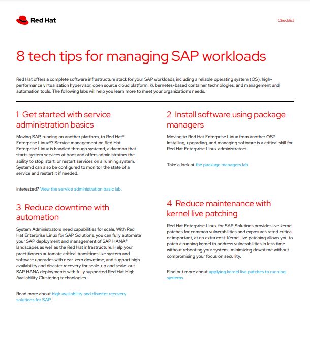 8 Tech Tips for Managing SAP Workloads