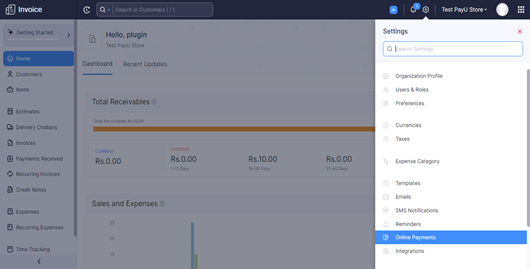 Integrate your Zoho invoices with PayU Payment Gateway